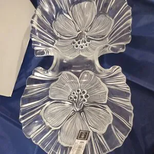 Mikasa | Dining | Mikasa Hibiscus Frost 3 Divided Crystal Serving Tray ...